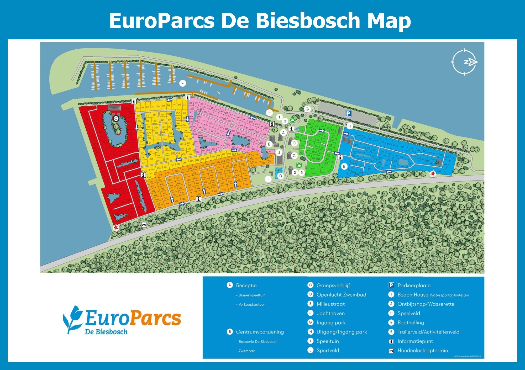 Village map of EuroParcs De Biesbosch | ParkExplorer