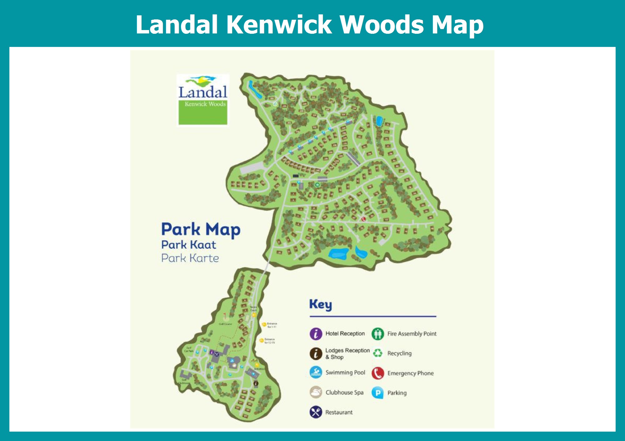 Village map of Landal Kenwick Woods | ParkExplorer