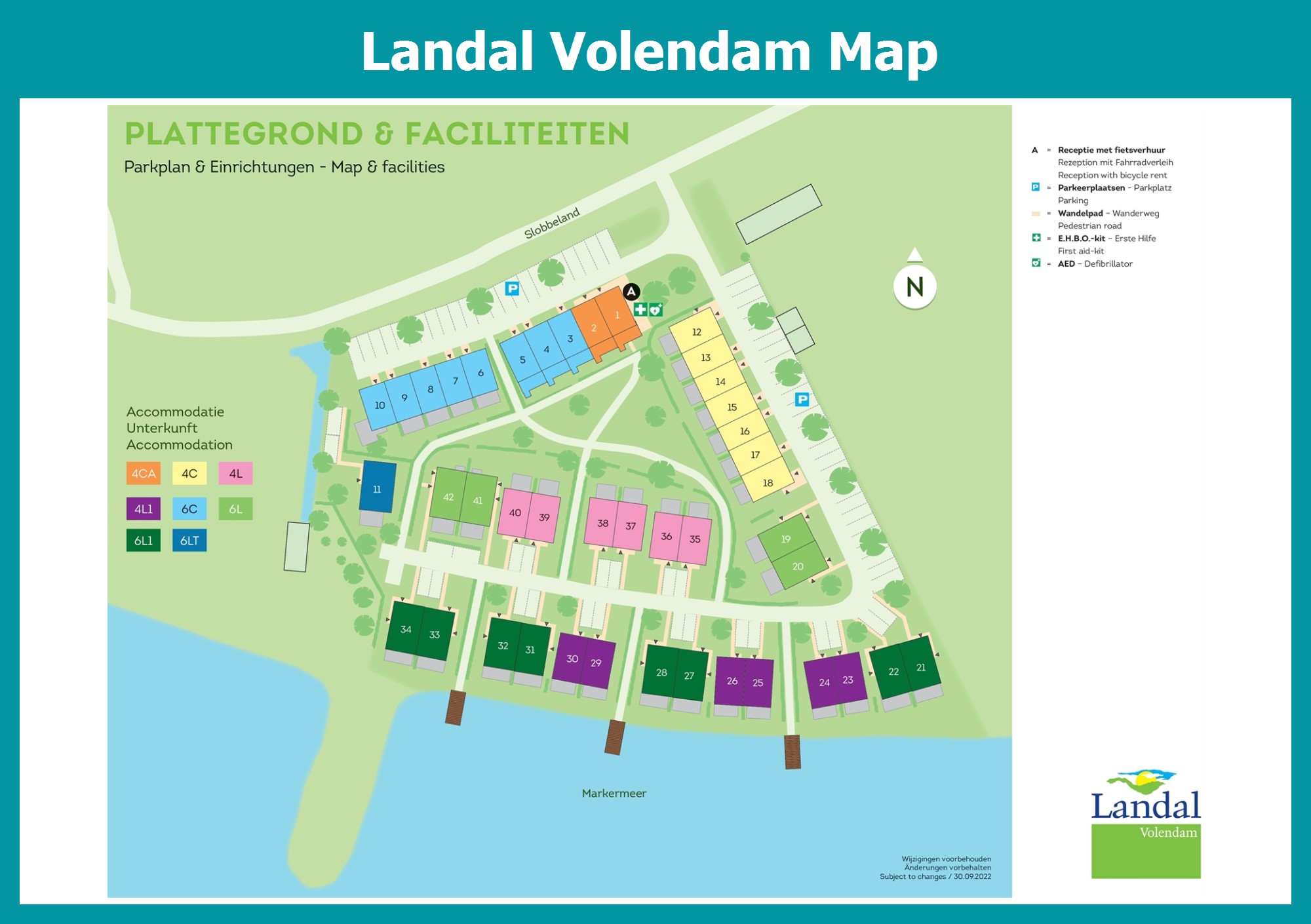 Village map of Landal Volendam | ParkExplorer