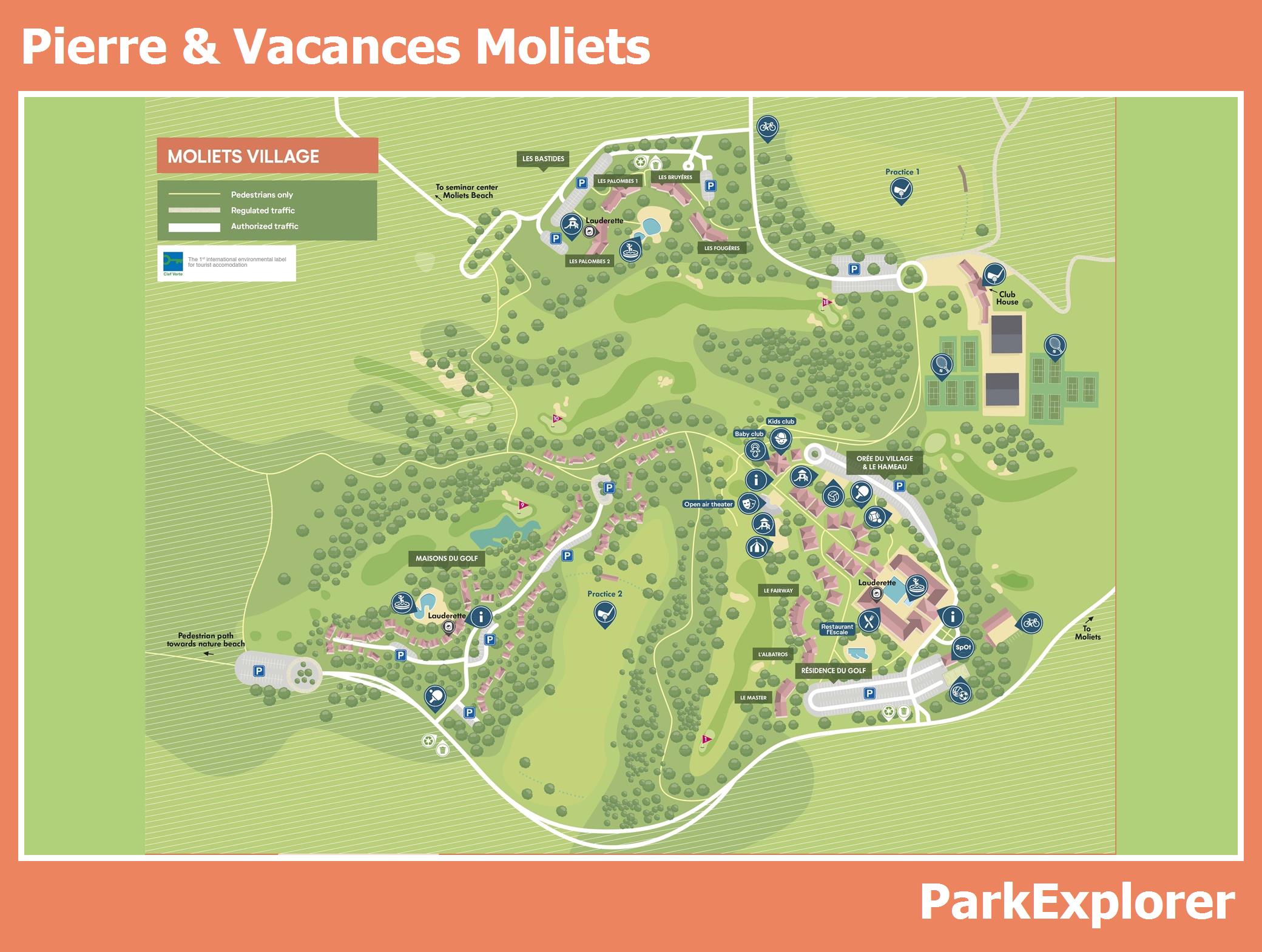 Village map of Pierre & Vacances Moliets | ParkExplorer