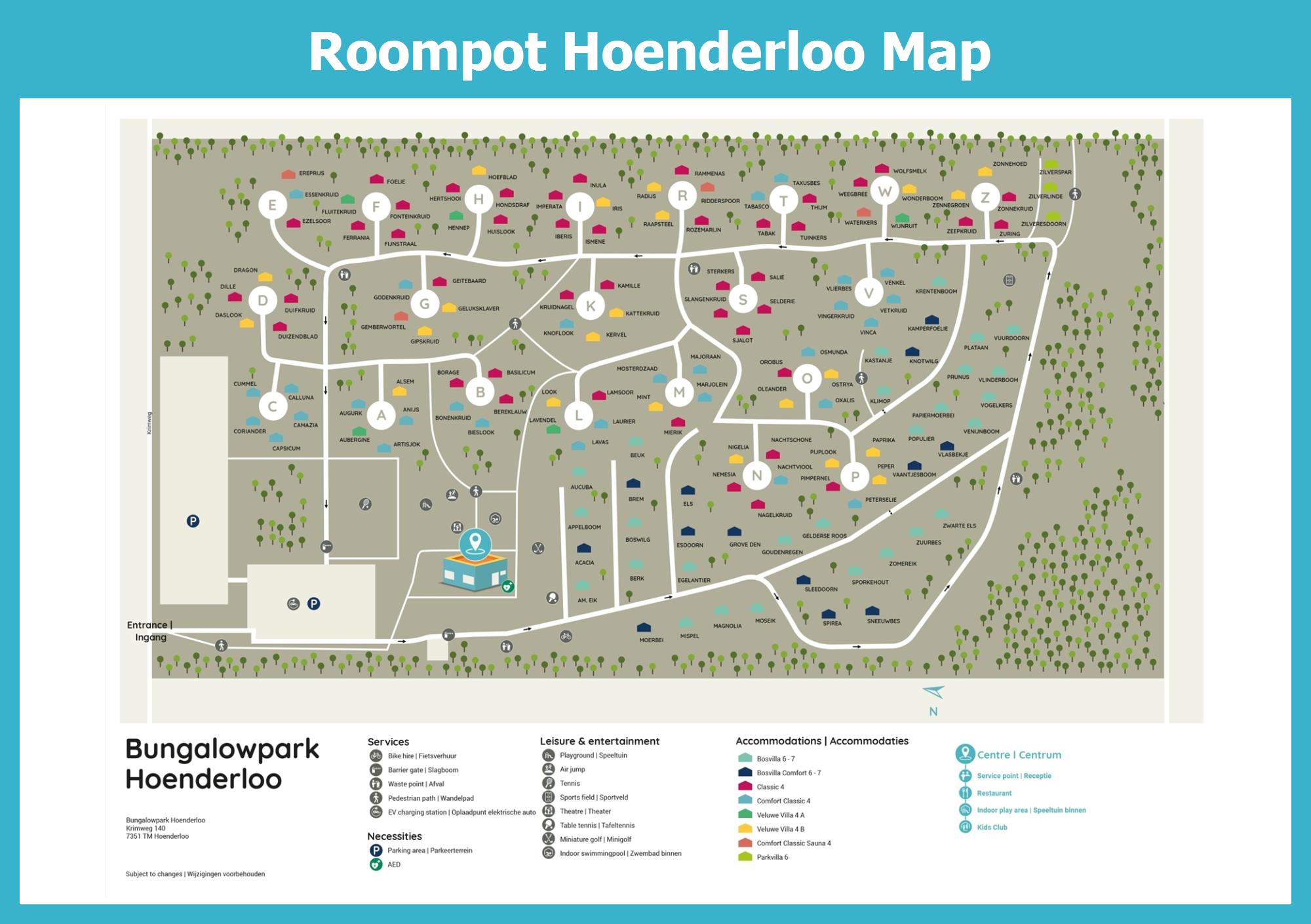 Village map of Roompot Hoenderloo | ParkExplorer