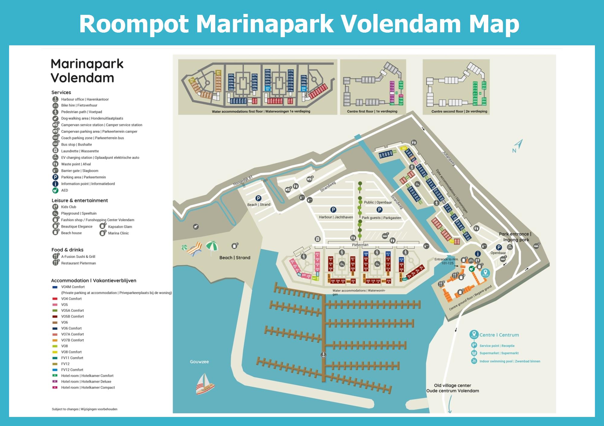 // Village map of Roompot Marinapark Volendam | ParkExplorer